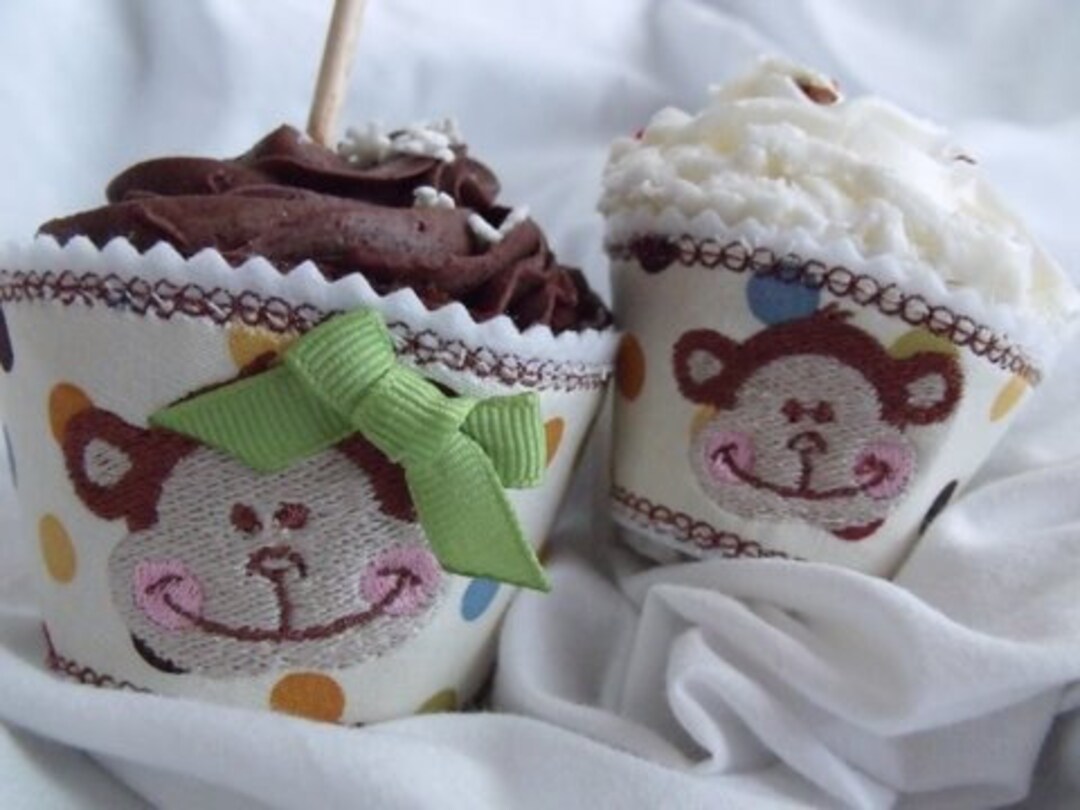 Cupcake Wrapper & Topper Set - Monkey- Birthday Party Decoration in the ...