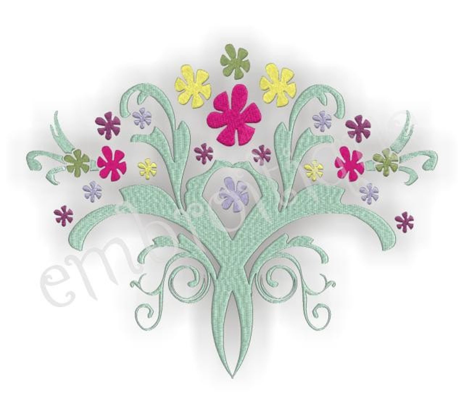 Mod Pow Flower Spring Wedding Bouquet Instant Email Delivery | Etsy