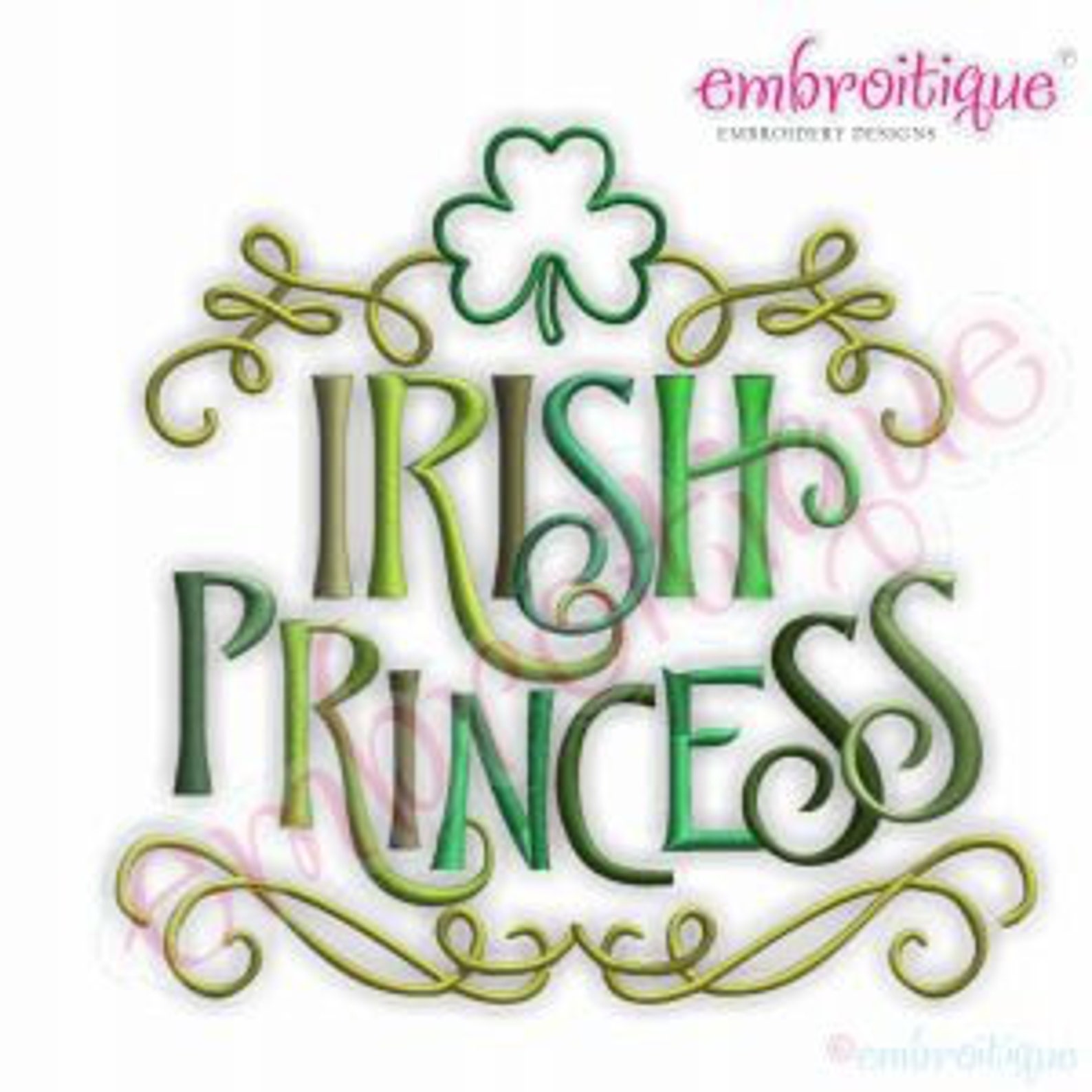 Irish Princess St. Patrick's Day Embroidery Design- Instant Email ...