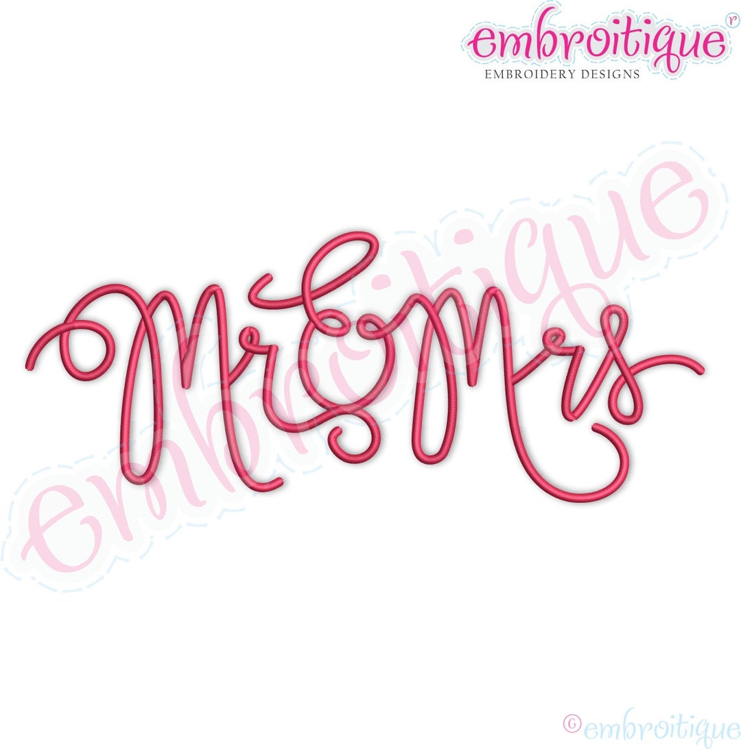 Mr. & Mrs. in Script Font -instant Download Digital Files for Machine ...