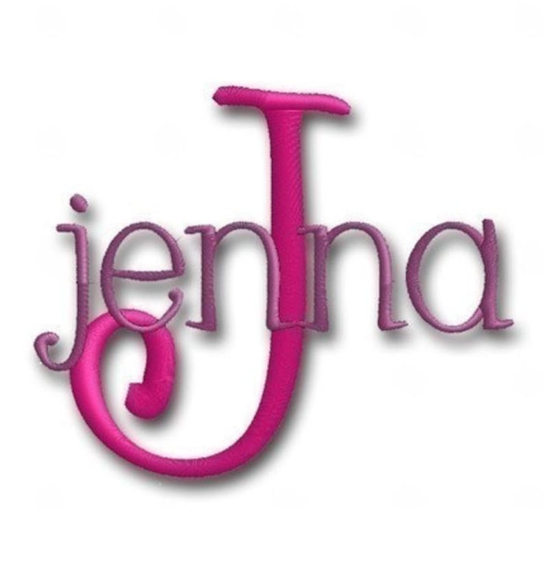Jenna Machine Embroidery Monogram Alphabet Font Includes BX | Etsy