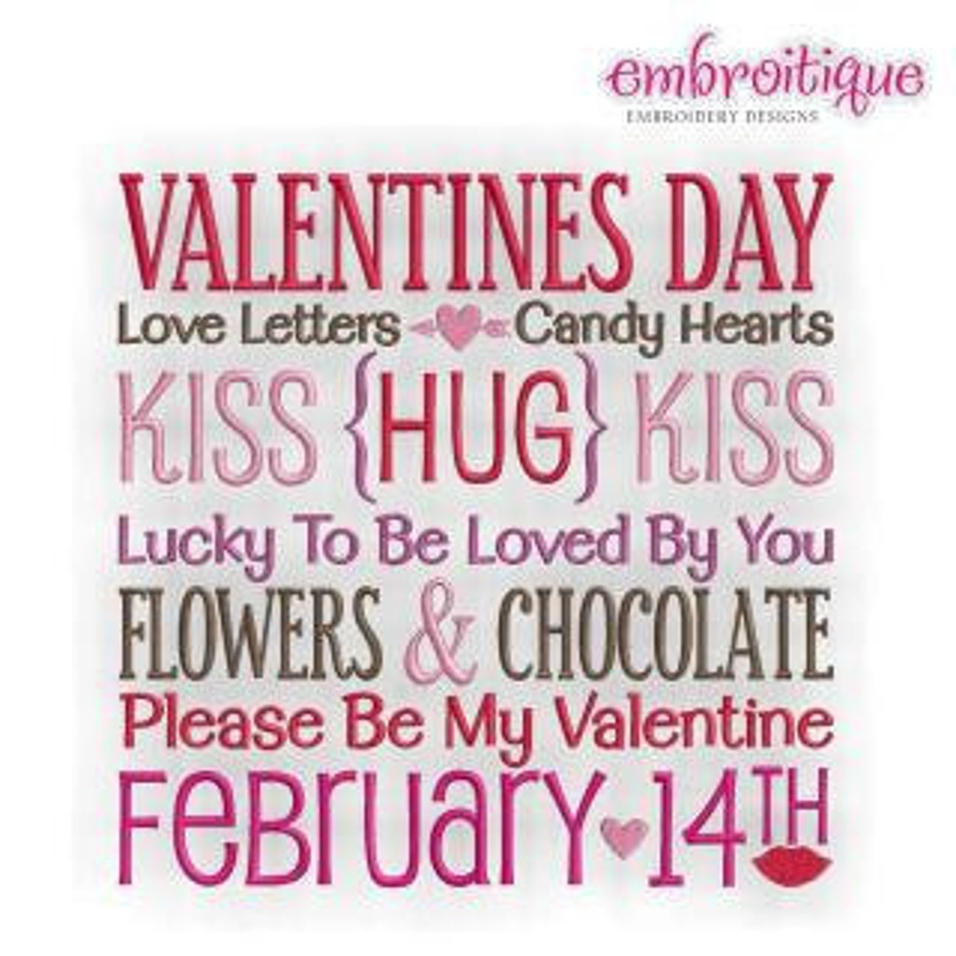 Valentine's Day Word Block Subway Art- -instant Download Digital Files ...