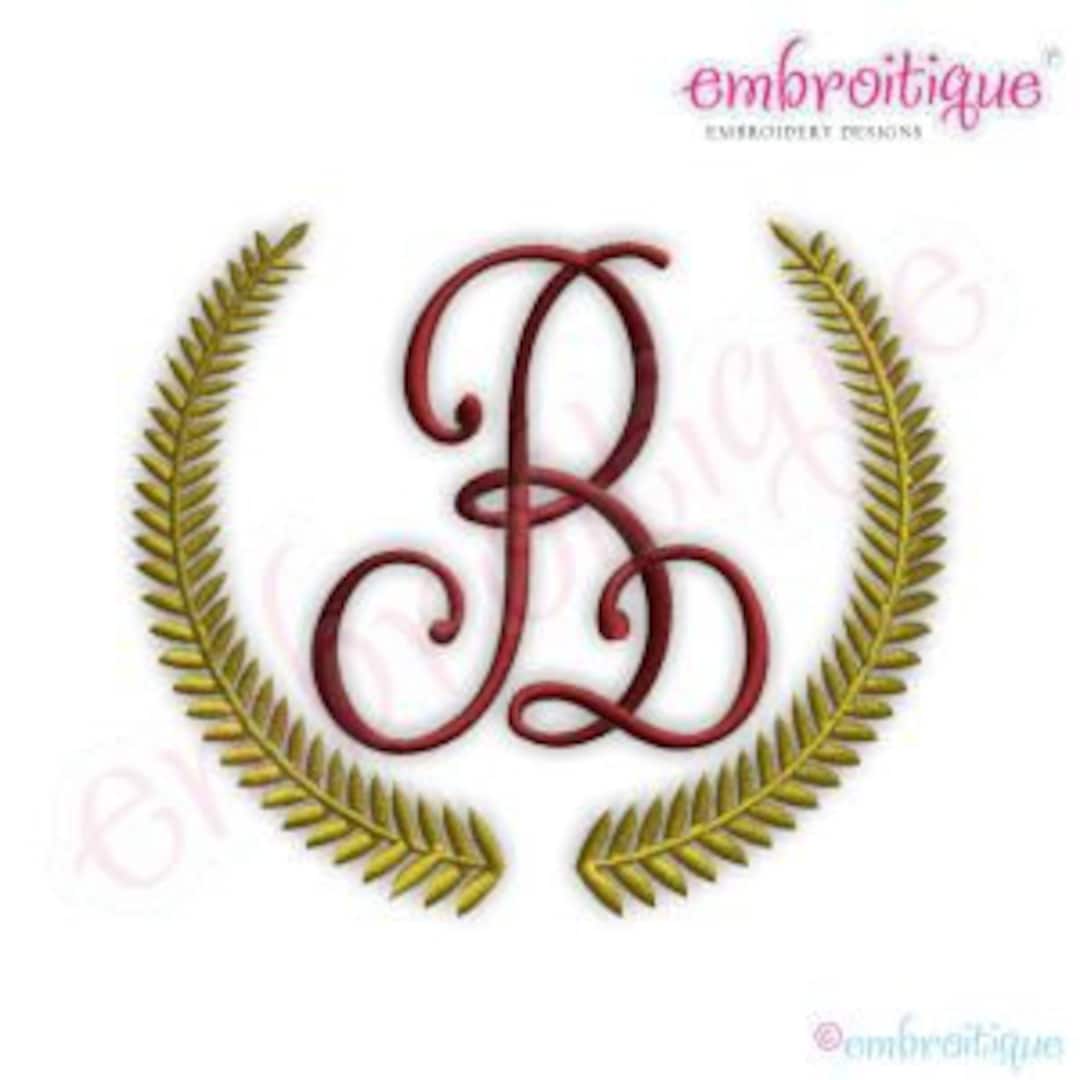 Classic Wreath Monogram Frame- Instant Download -digital Machine ...