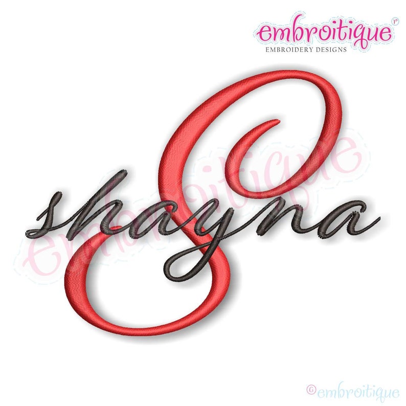 Shayna Calligraphy Brush Script Monogram Font - Small - BX Files ...