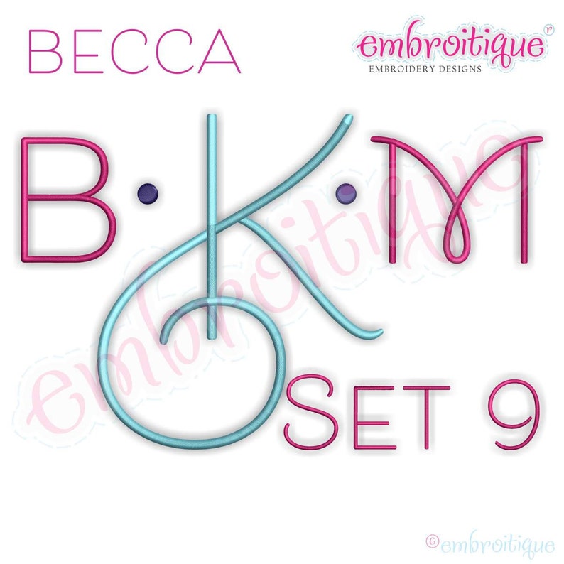 Becca Set 9 Exclusive Monogram Alphabet Font Instant - Etsy