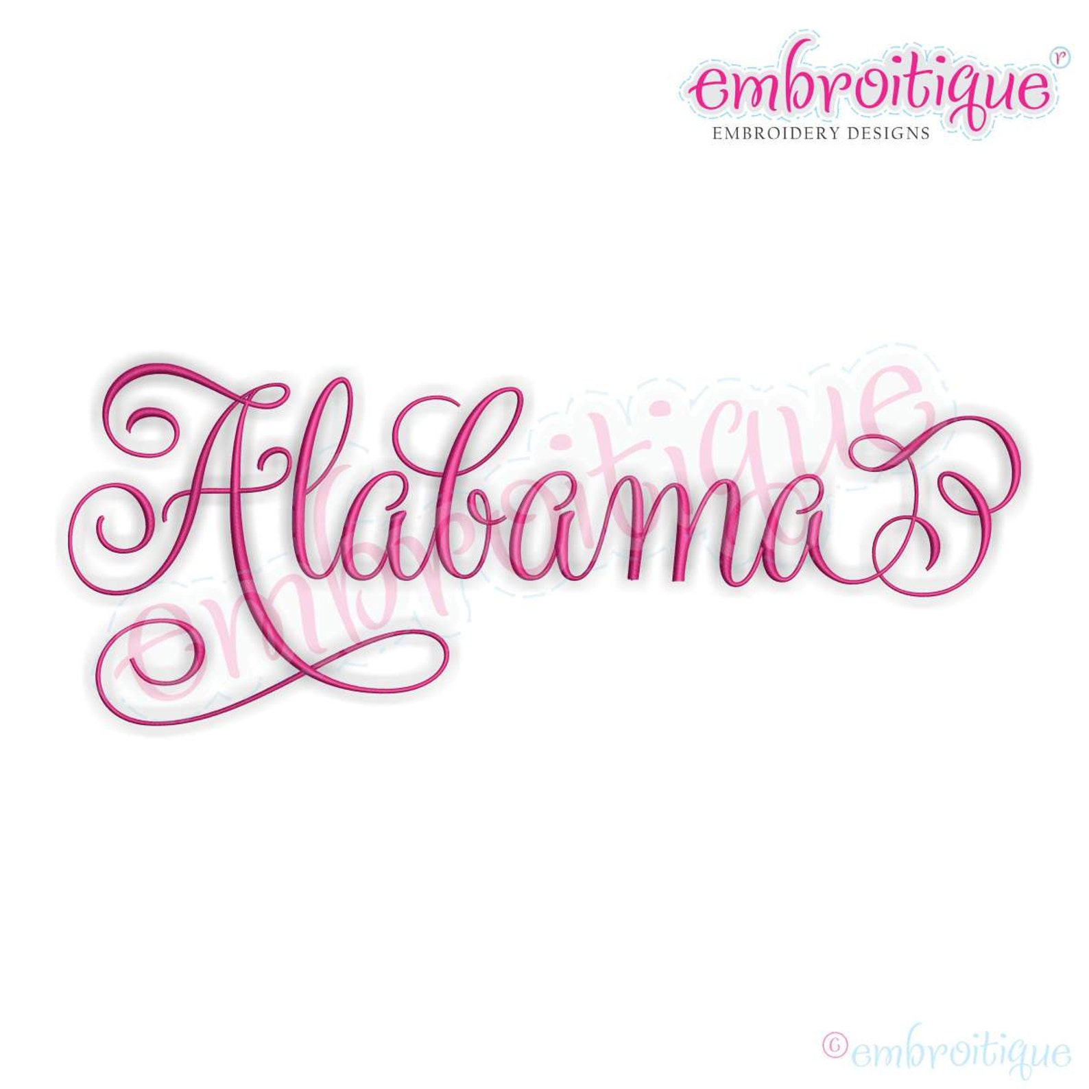 Alabama Fancy Calligraphy Script 3- Instant Download Machine Embroidery ...