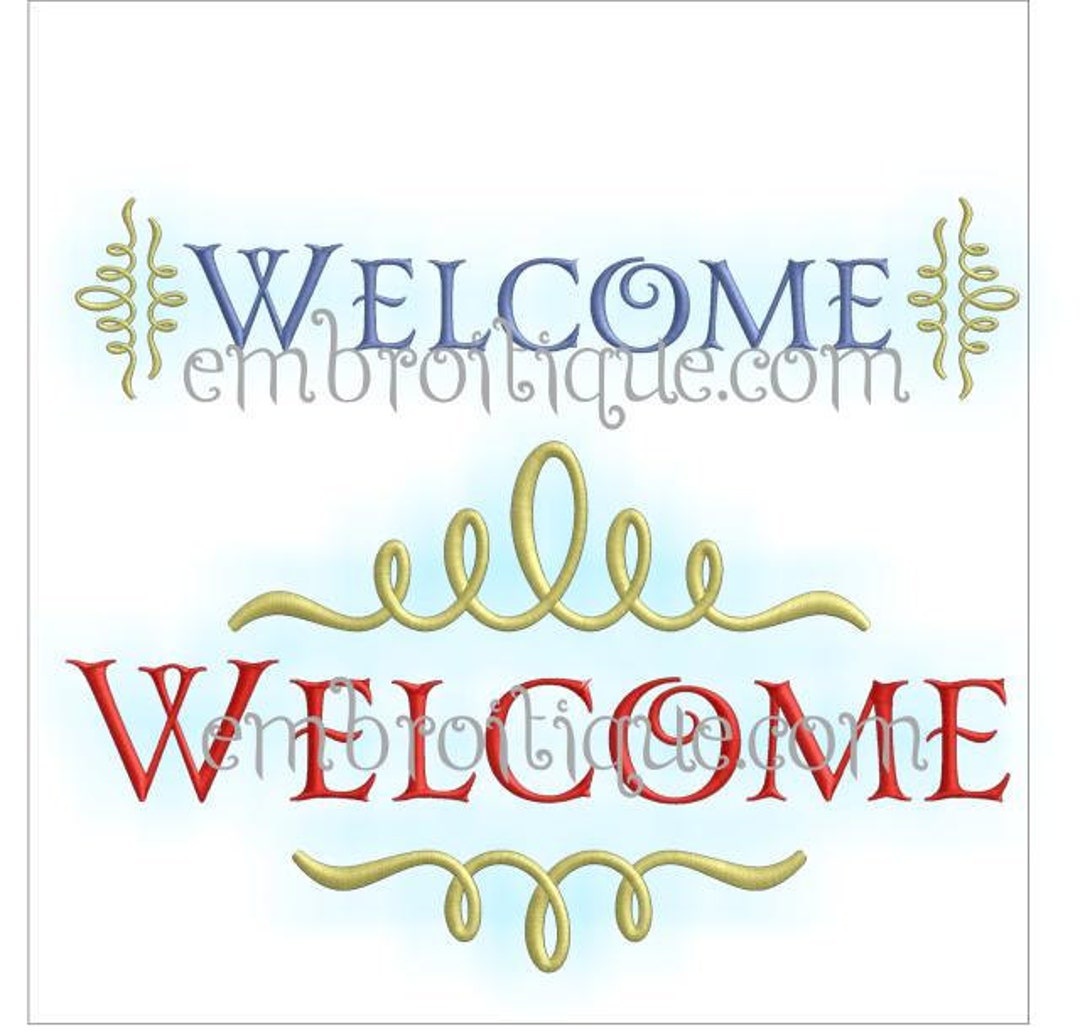 Trendy Welcome - 2 Versions - Instant Download -digital Machine ...