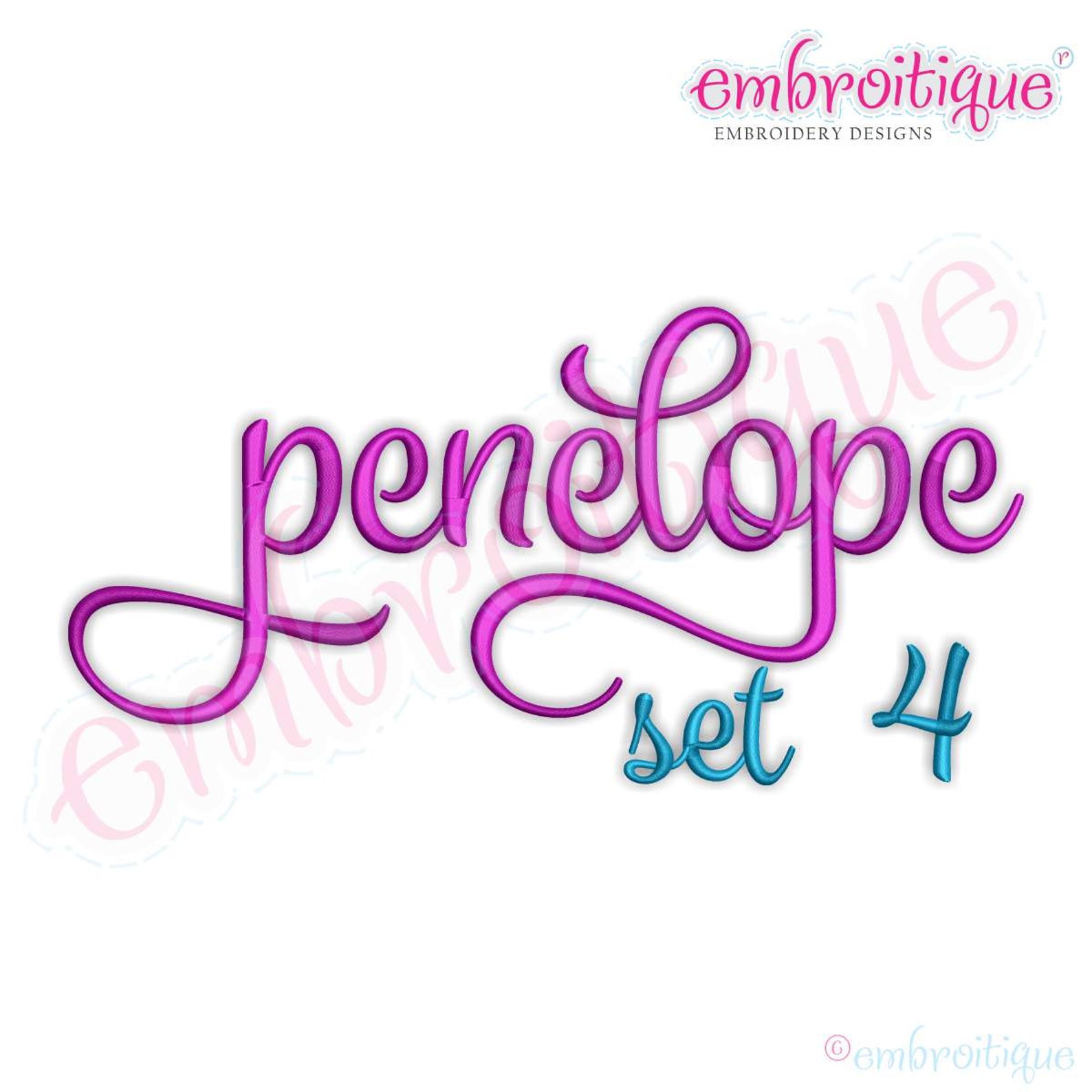 Penelope Set 4 Calligraphy Script Monogram Alphabet Font F - Etsy