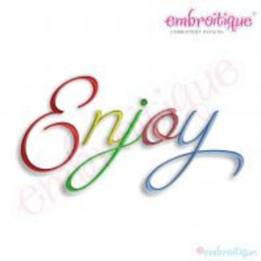 Enjoy Script 2 Instant Download digital Machine Embroidery Design - Etsy