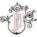 Natalya Monogram Font Frame & Alphabet - Outlined Center Monogram Font ...