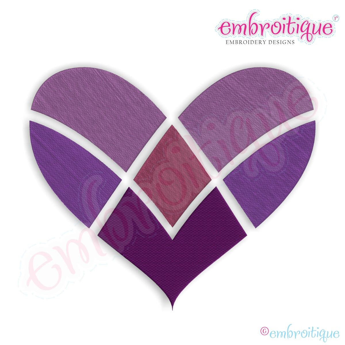 Pieced and Patched Chevron Pattern Filled Heart - Large- Instant ...