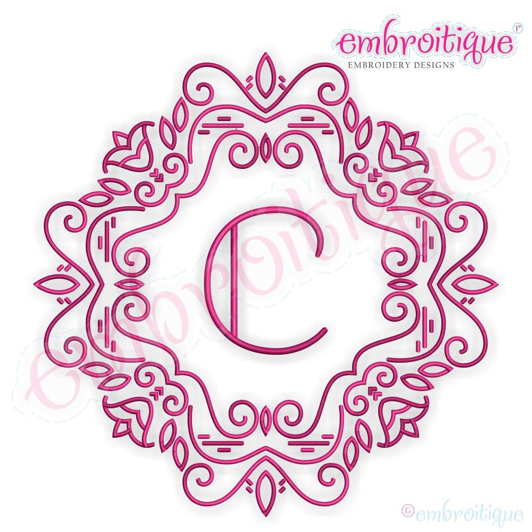 Beautiful Deco Font Frame 1 Embroidery Design - Instant Download - Etsy