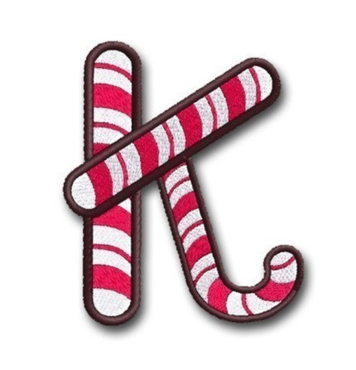 Candy Cane Monogram Font Christmas Exclusive Fill Stitch - Etsy