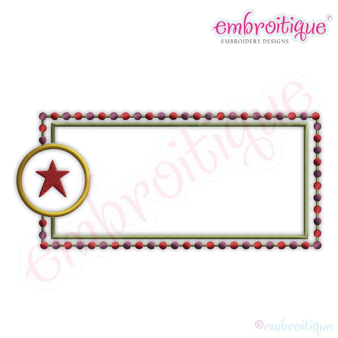 Dotted Rectangle With Star Font Frame- Instant Download -digital ...