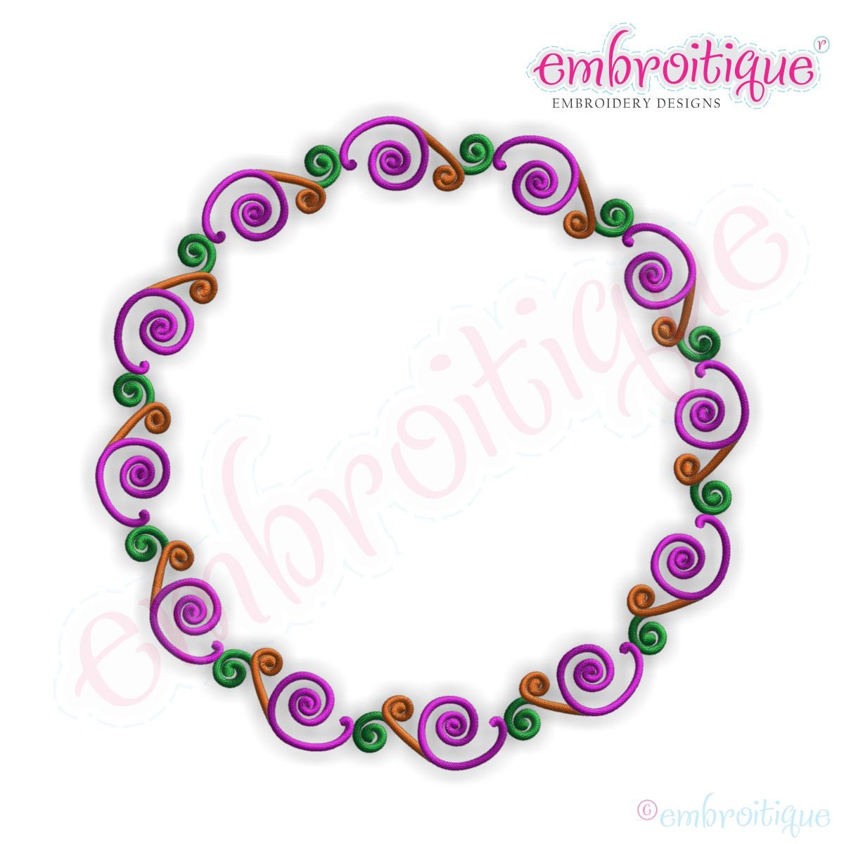 Curly Circle Machine Embroidery Ornate Monogram Font Letter - Etsy