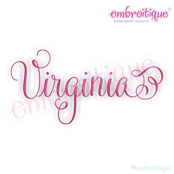 Virginia Calligraphy Fancy Script 3 Instant Download Machine - Etsy