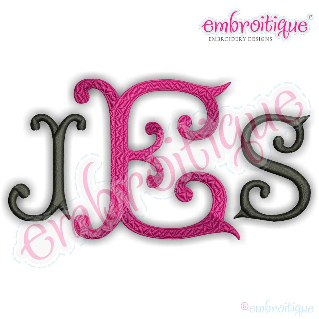 Fancy 2 Monogram Set- Machine Embroidery Font Alphabet Letters ...