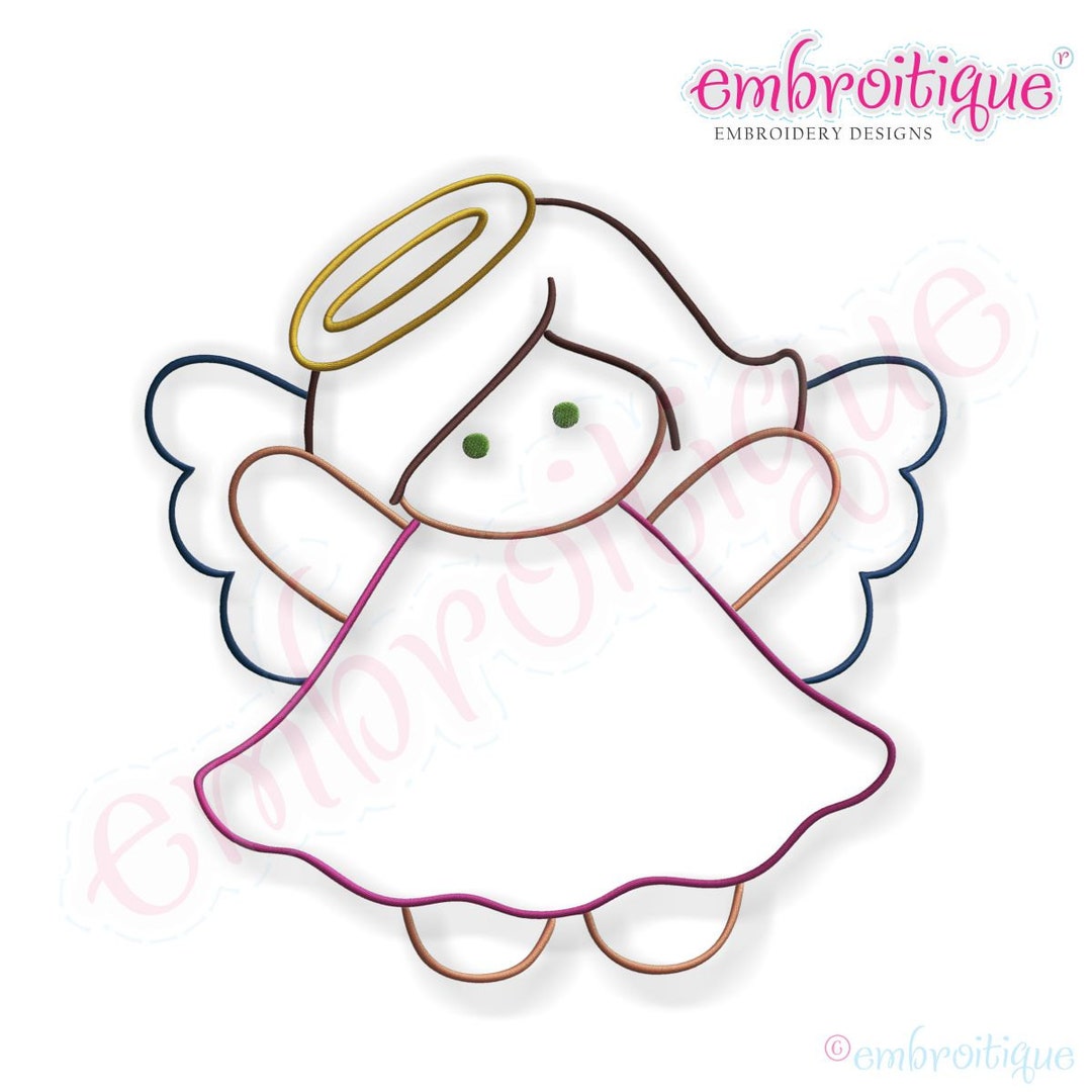 Simple Christmas Angel Embroidery Design - Small- Instant Email ...