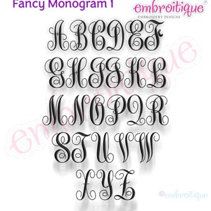 Fancy 1 Monogram Set- Machine Embroidery Font Alphabet Letters ...