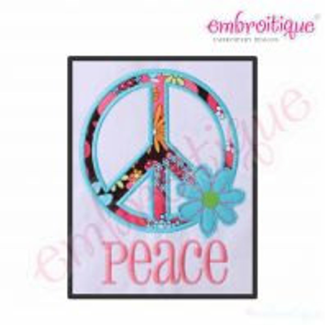 Peace Applique Pow Flower Hippie Great for Teen Tween Girls - Instant ...