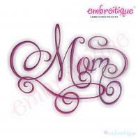 Mom Calligraphy Script Embroidery Design - Large- Instant Download ...