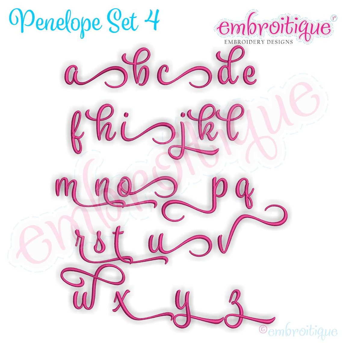 Penelope Set 4 Calligraphy Script Monogram Alphabet Font F | Etsy