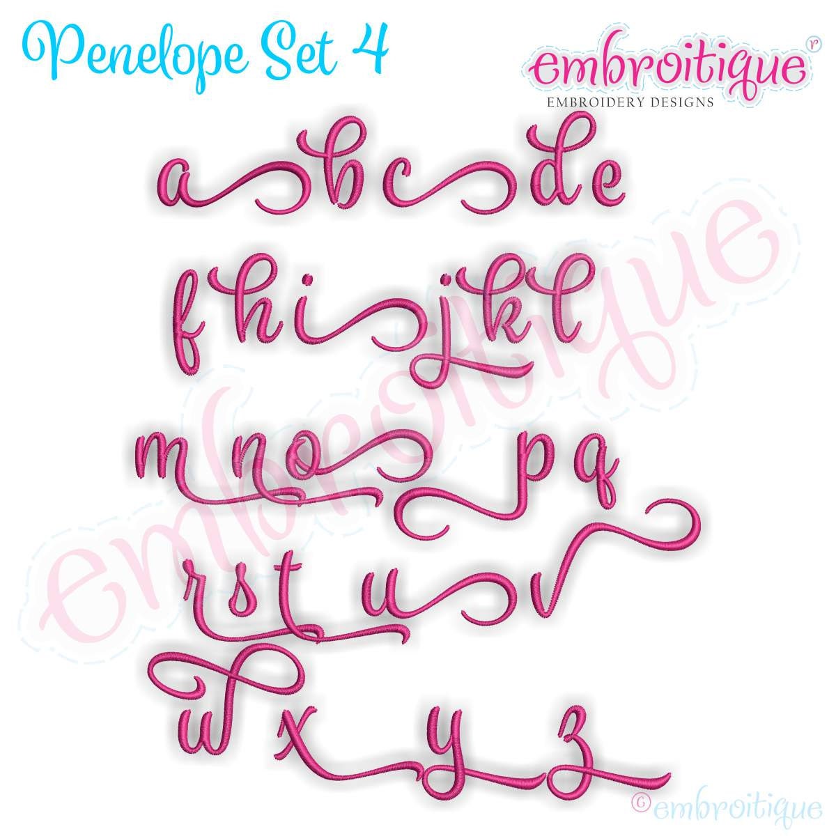 Penelope Set 4 Calligraphy Script Monogram Alphabet Font F - Etsy