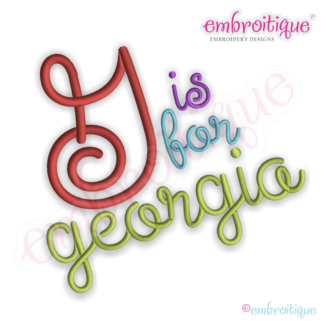 Georgia Monogram Font -instant Download -digital Machine Embroidery ...