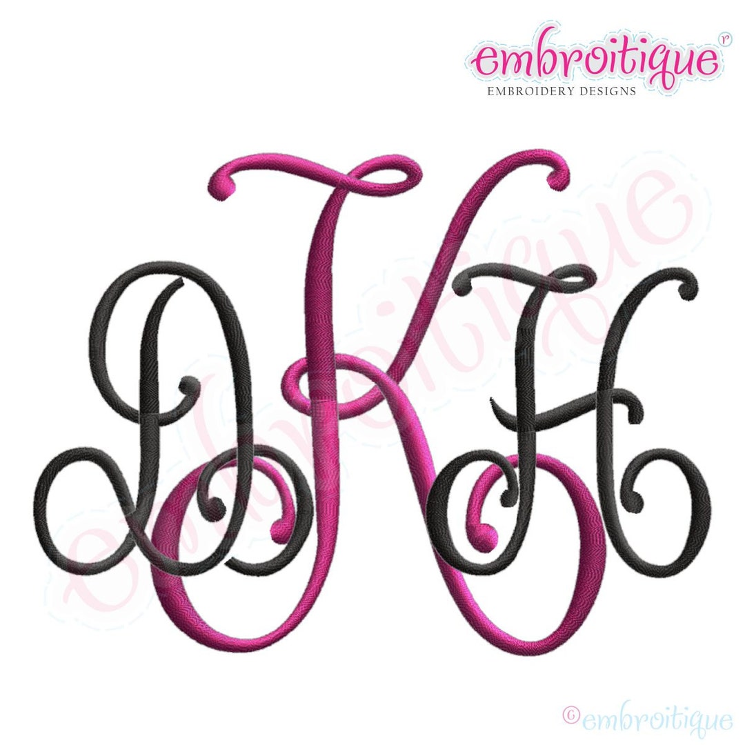 Kennedy Interlocking Monogram Font Set- Machine Embroidery Font ...