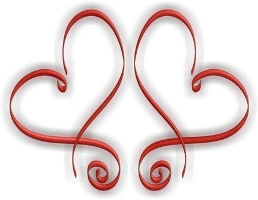 Two Hearts Swirl -for Machine Embroidery - Instant Delivery Download ...