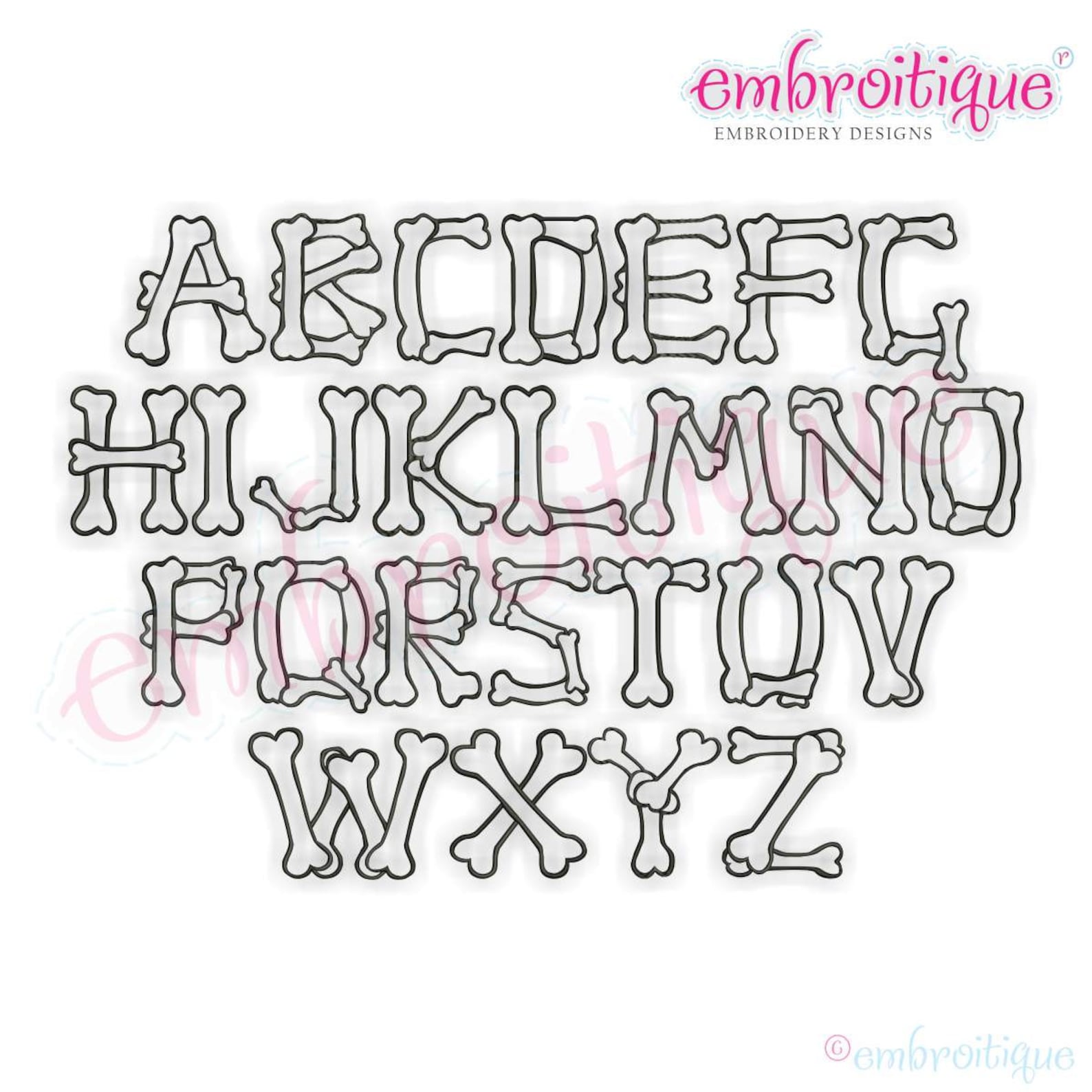 Dog Bone Skeleton Font Full Alphabet bx Files Included - Etsy