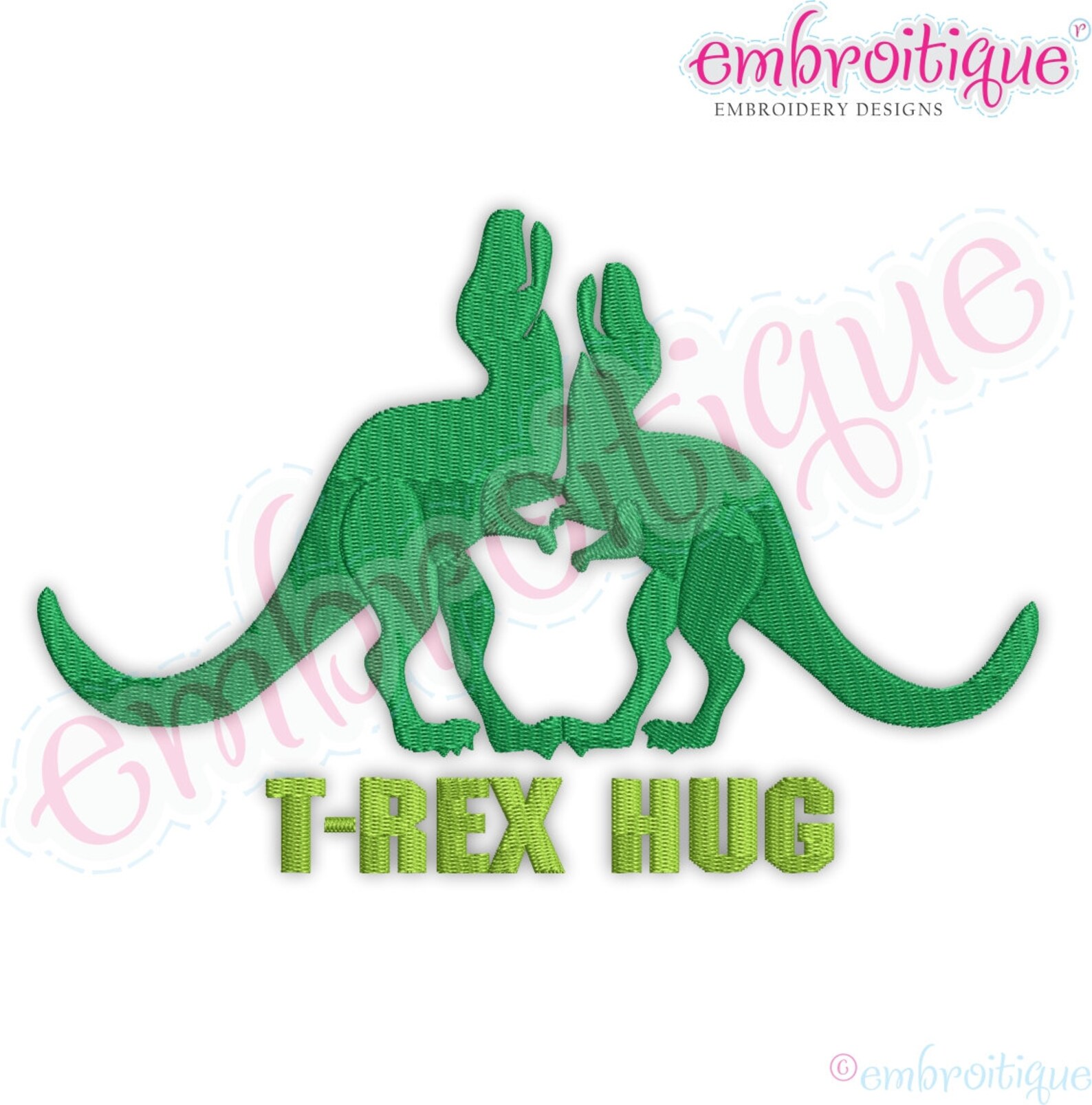 T-rex Hug Fill Stitch Design instant Download Digital Files - Etsy