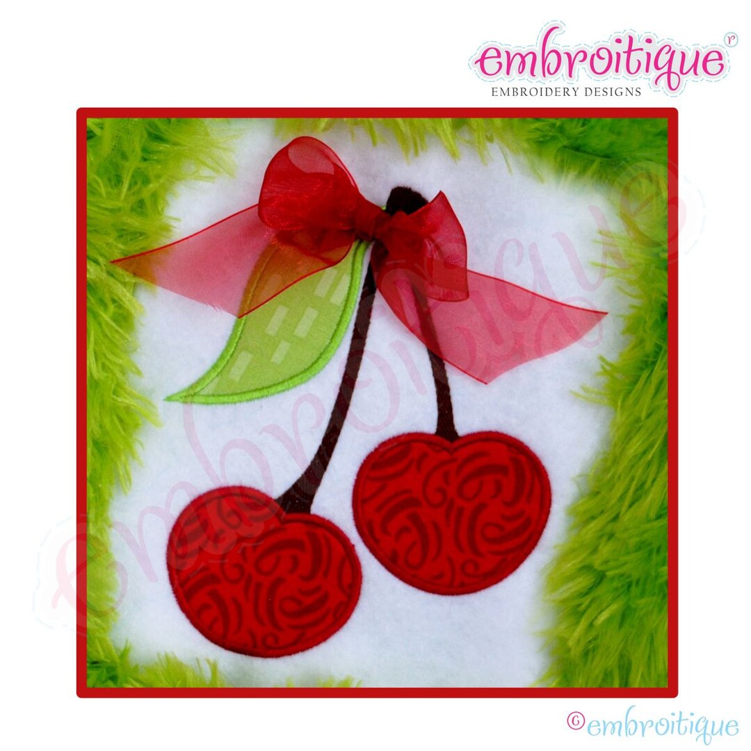 Cherries Applique - Large- Instant Email Delivery Download Machine ...