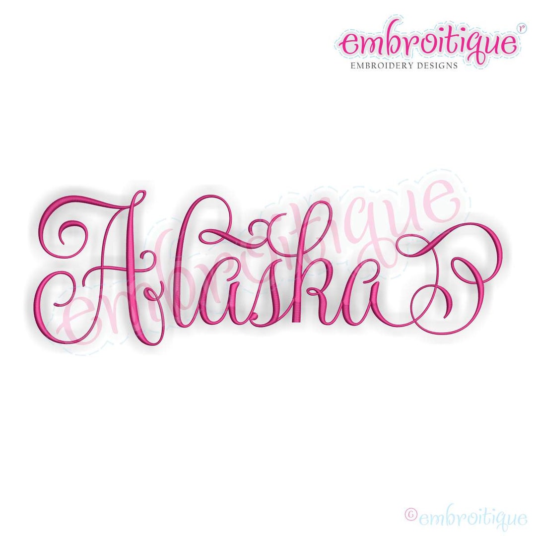 Alaska Calligraphy Fancy Script - Instant Download -digital Machine ...