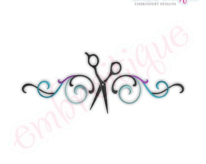 Flourish Border With Scissors Salon Hairdresser Stylist Beautician ...