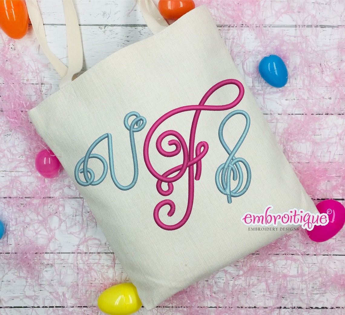 Featherly Monogram Set small Sizes Script Italics Font BX | Etsy