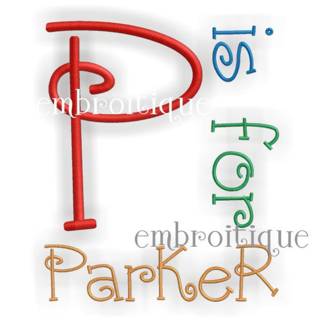 Parker Monogram Font Set - Machine Embroidery Font Alphabet Letters ...