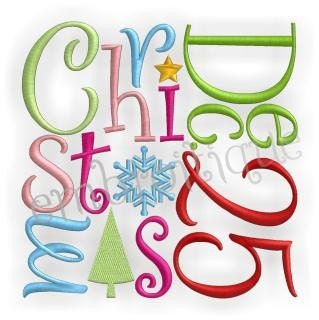 December 25 Christmas Word Block Whimsical Instant Download digital ...