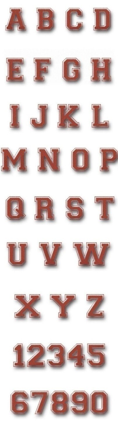 Sporty Letters & Numbers Monogram Set Machine Embroidery Font - Etsy