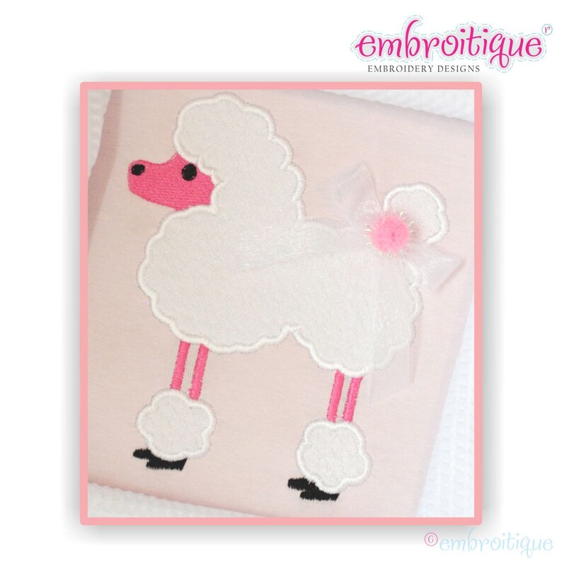 Charming Poodle Applique Instant Email Delivery Download - Etsy