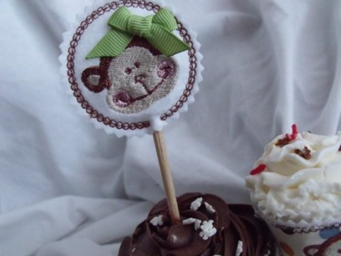 Cupcake Wrapper & Topper Set Monkey Birthday Party - Etsy