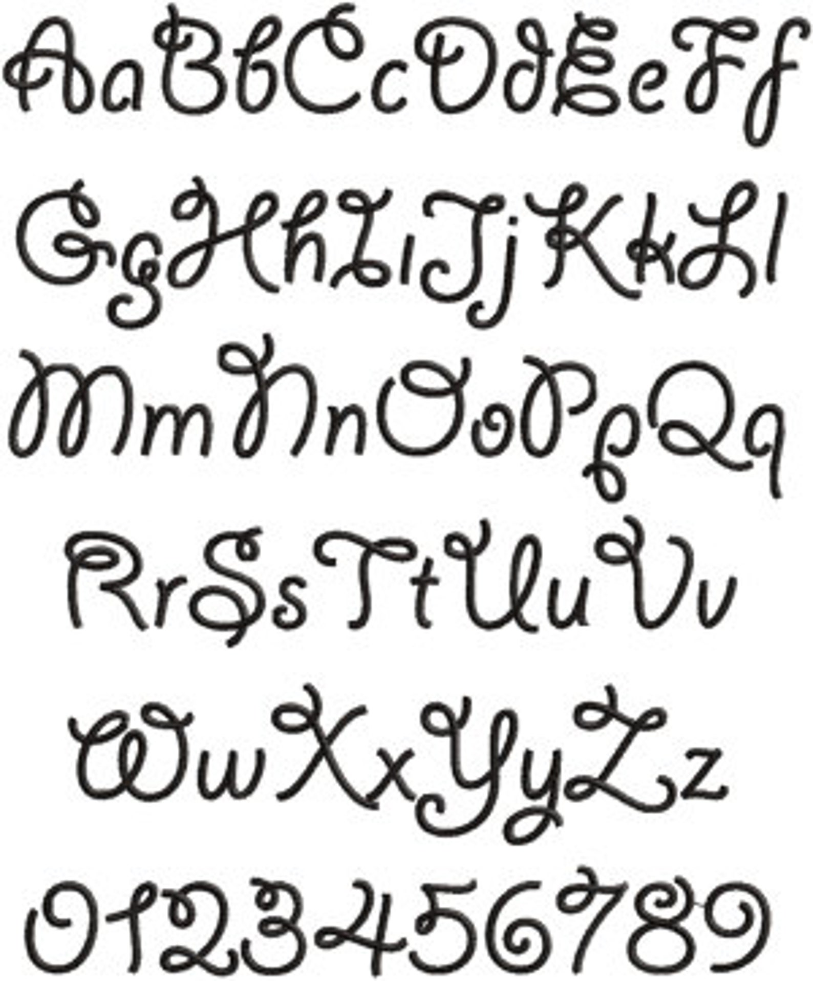 Harper Monogram Font - Curly Alphabet Great for Boys and Girls 4 Sizes ...