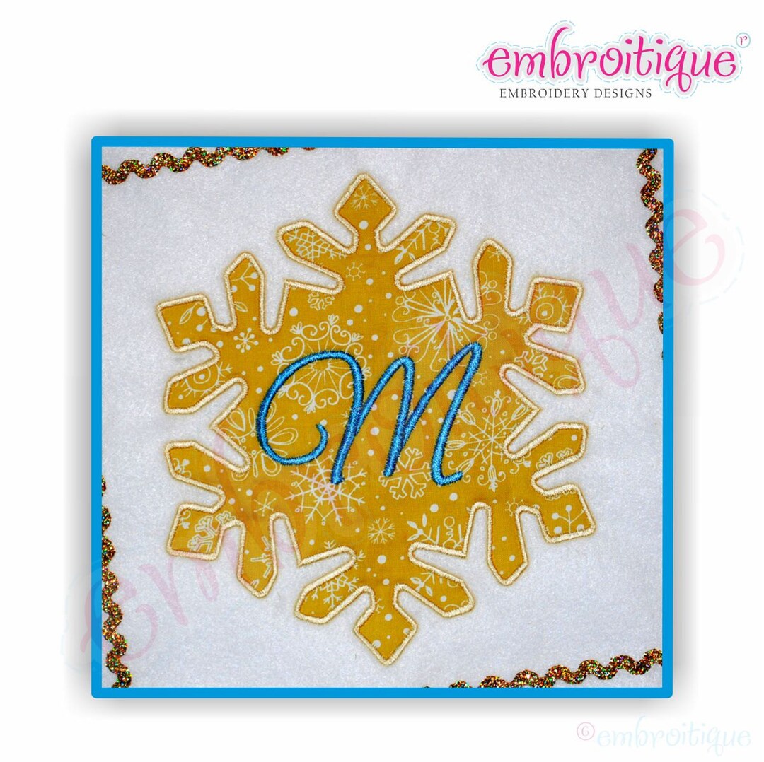 Snowflake Applique - Large- Holiday Winter Frozen Monogam Initial ...