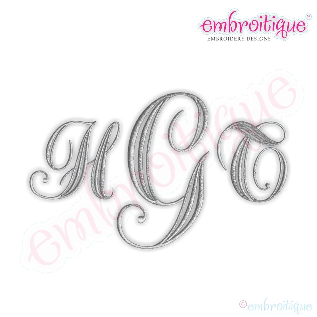 Penrose Monogram Font Set- Machine Embroidery Font Alphabet Letters ...