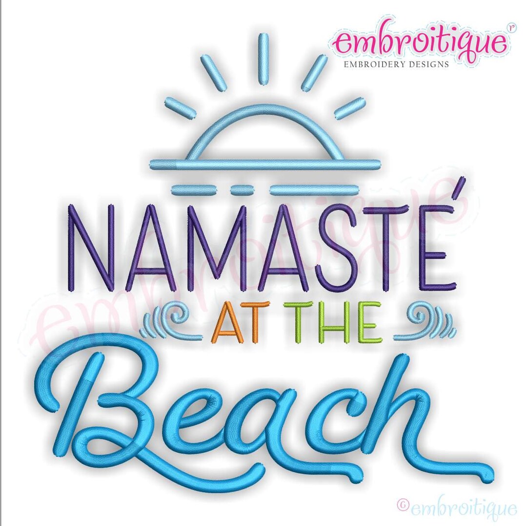 Namaste at the Beach - Summer Fun - Yoga -instant Download Machine ...