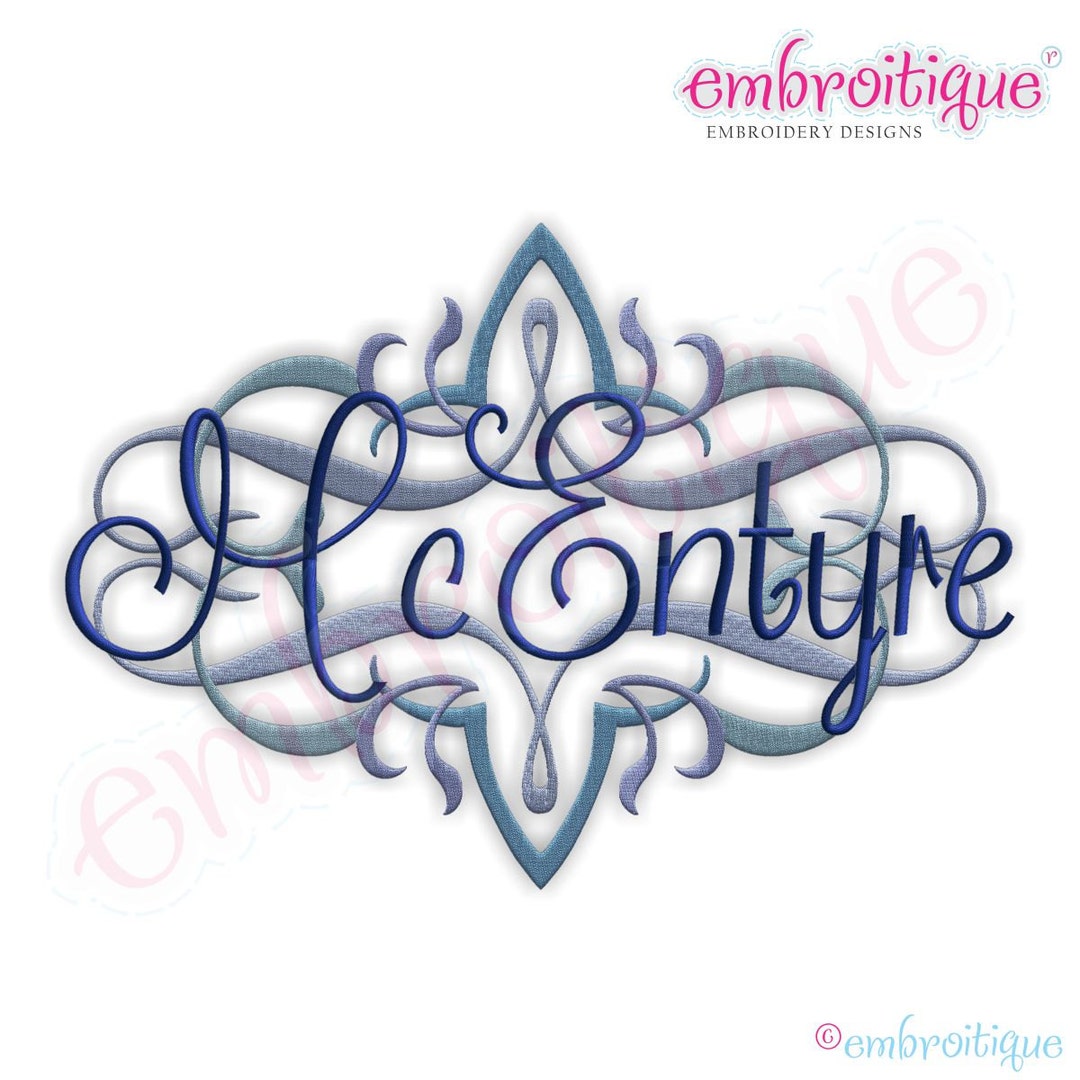 Mcentyre Vintage Monogram Font Frame- Small - Instant Download Machine ...