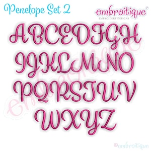 Penelope Set 2 - Calligraphy Script Monogram Alphabet Font F- Instant ...