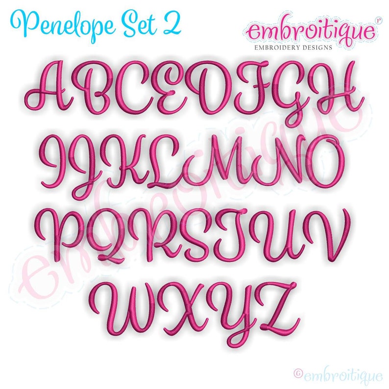 Penelope Set 2 Calligraphy Script Monogram Alphabet Font F - Etsy