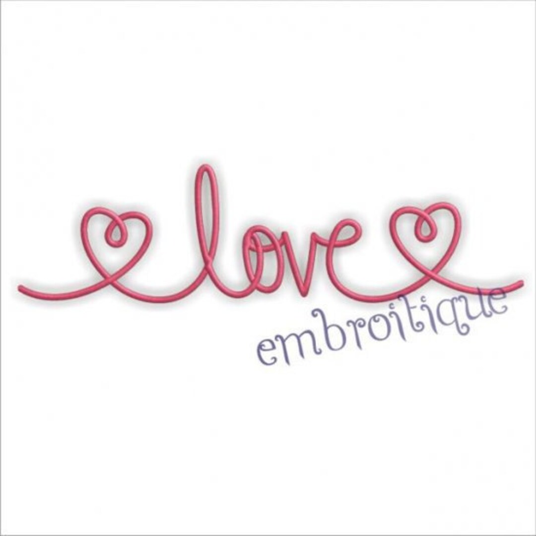 Machine Embroidery Design - Love With Hearts Doodle - Valentine's Day ...