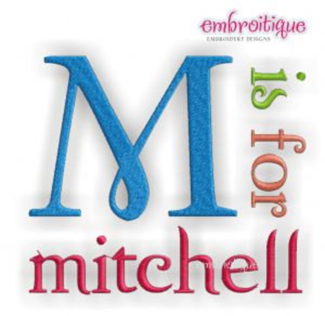 Mitchell Monogram Set - Machine Embroidery Font Alphabet Letters ...